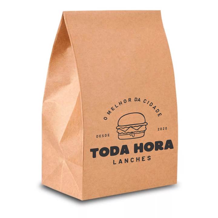SACO PAPEL KRAFT FUNDO QUADRADO PARA LANCHE 15KG PERSONALIZADO | Multpel